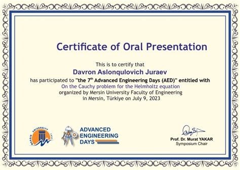 Pdf Rg Achievement 14 Certificate Of Oral Presentation