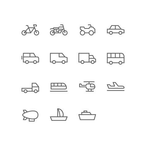 Transportation Line Icons By Deemak Daksina Transportation