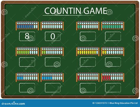 A Counting Game On Chalkboard Stock Vector Illustration Of Design Educational 124231573