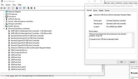 Device Descriptor Read 64 Error 62