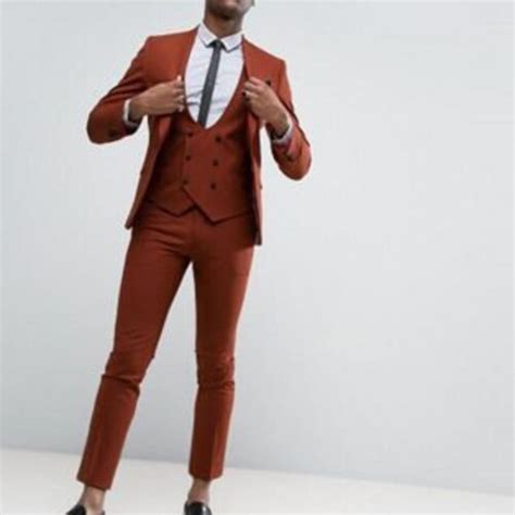 Men Rust Orange Suit Rustic Beach Wedding Suitrustic Etsy