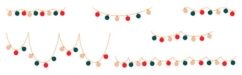 크리스마스 조명이 켜졌습니다 화환은 원형 색상의 전구를 구분했습니다 휴일 카드 배너 포스터 웹에 대 한 복고풍 램프 전구를 매달아 빛나는 크리스마스 축제 문자열 장식 벡터