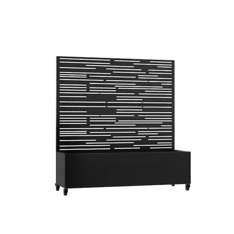 Spassway 6 Ft H X 3 Ft W Metal Planter Box Privacy Screen Garden Bed With Trellis And Wheels
