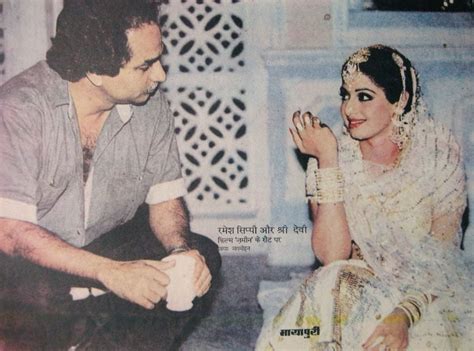 Ramesh Sippy And Sridevi On Zameen Set 1987 Rsridevi
