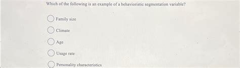 Solved Which Of The Following Is An Example Of A