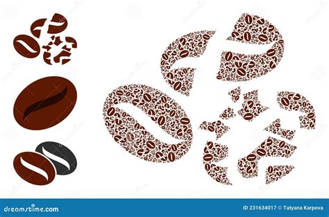 Recursion Coffee Bean Crush Icon Self Collage Stock Vector Illustration Of Ingredient