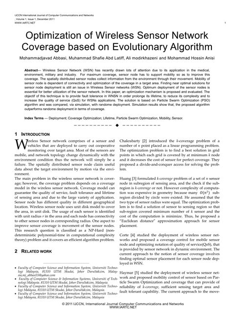 Pdf Optimization Of Wireless Sensor Network Coverage Based On