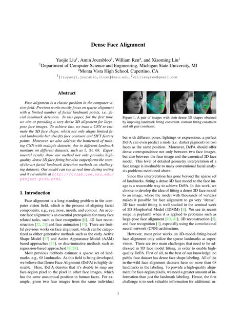 pdf dense face alignment
