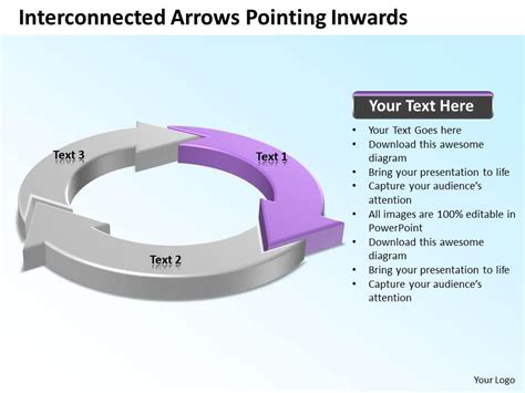 Interconnected Arrows Pointing Inwards In Circle Powerpoint Templates Images Template