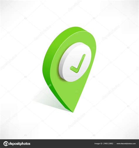 Map Pointer Pin Isometric With Check Mark Icon Stock Vector By Ketmut