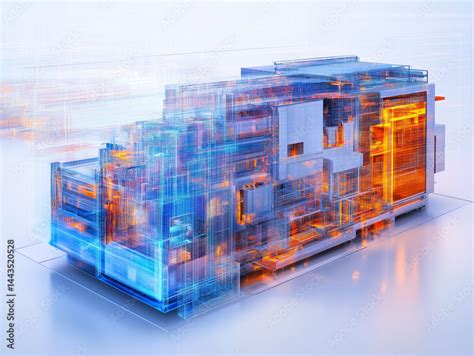 Ilustración De Stock Digital Twin Virtual Simulation Smart Manufacturing Real Time Modeling
