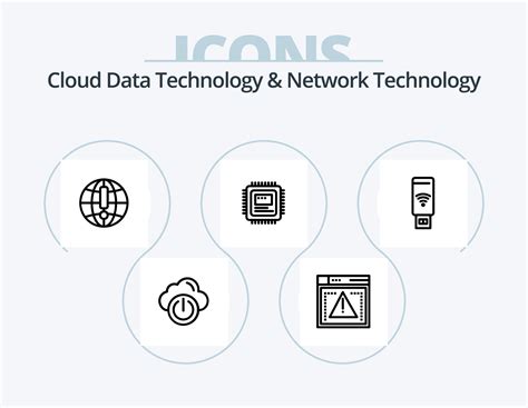 Cloud Data Technology And Network Technology Line Icon Pack 5 Icon Design Chart Hardware