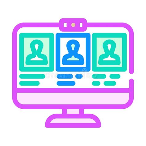 Virtual Classroom Online Learning Platform Color Icon Vector