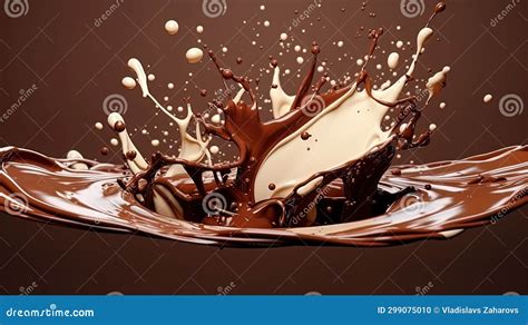 Aesthetics Of Collision Of Chocolate And Vanilla In Amazing Visual Plots Stock Illustration
