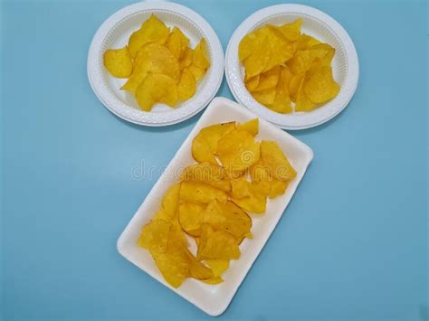 Fried Snacks Made From Cassava And Spices Called Cassava Chips Stock