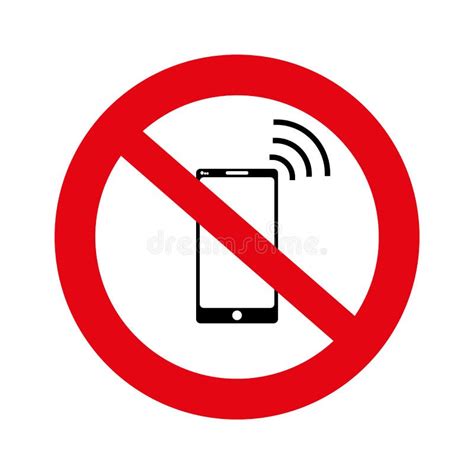 Aucun Signe De T L Phone Portable T L Phone Portable Interdit Illustration De Vecteur