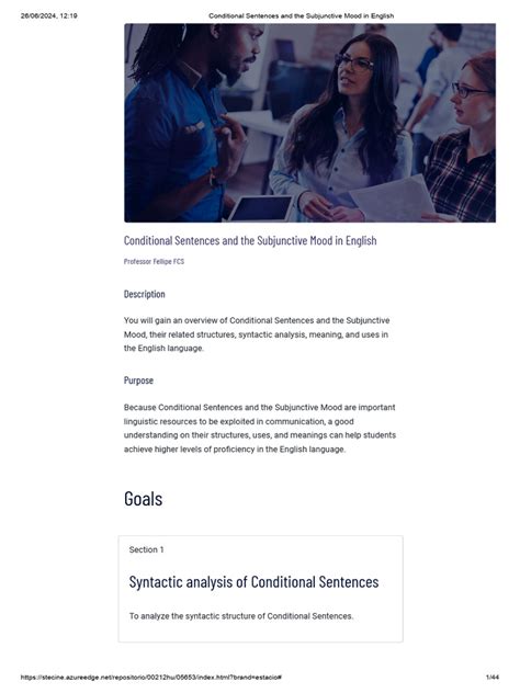 4 Conditional Sentences And The Subjunctive Mood In English Pdf Perfect Grammar Semantics
