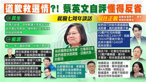 【每日必看】檢視蔡英文執政7年成果 柯文哲只有反省沒改進｜能滅民眾怒火 蔡英文7周年談話道歉救選情 20230521 中天新聞