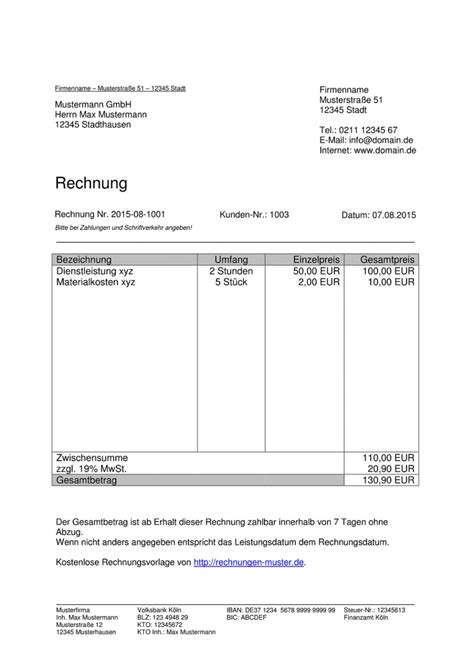 das Sample von Rechnungsmuster Kostenlos Rechnung Muster Für Jeden Zweck Rechnung Nachhilfe