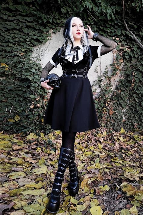 Gothic Contrast Collar Witch Dress Alternative Clothing Store