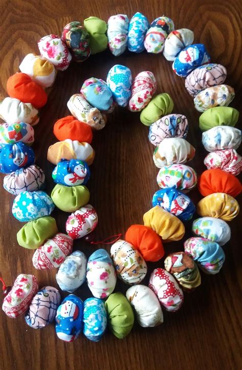 Fabric Bead Garland · A Garland · Sewing On Cut Out Keep · Creation