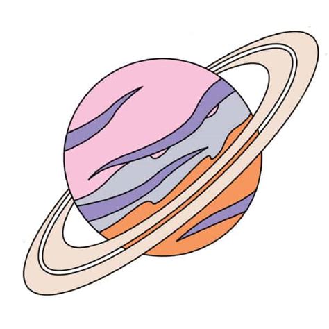 How To Draw Saturn Easy Step By Step Tutorial Made With HAPPY