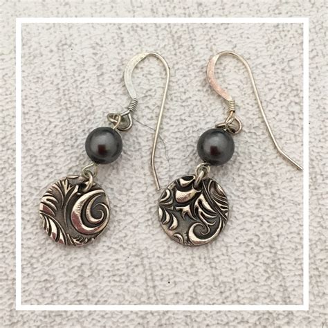 Earrings Handmade Silver Handmade Silver Earrings With Black Swarovski