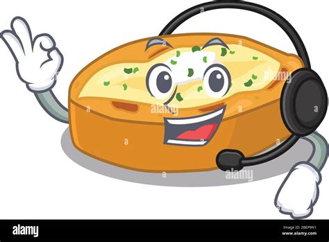 A Gorgeous Baked Potatoes Mascot Character Concept Wearing Headphone