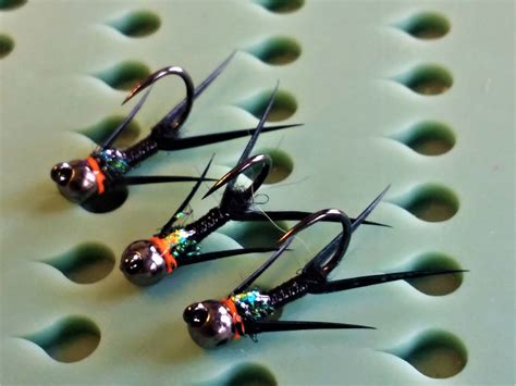 3 Tungsten Early Black Stone Jig Nymph Fly Euro Nymphs Etsy