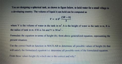 Solved Use The Correct Function In Matlab To Determine All Chegg