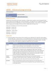 AP08 Assignment Release 2 Docx AP08 Advanced Programming