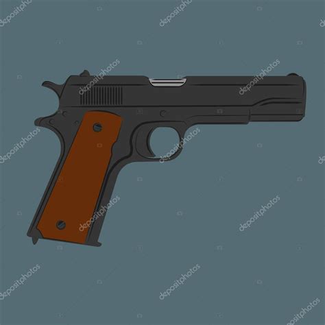 Ilustración Clásica Del Vector Pistola De 9 Mm Armamento Legendario 2023