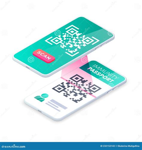 Smartphone Scan Immunity Passport Qr Code 3d Mobile Scanning Barcode