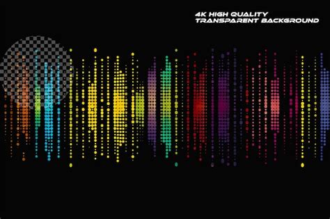Premium Psd An Audio Spectrum Grid Made Of Rainbow Dots On A Black B