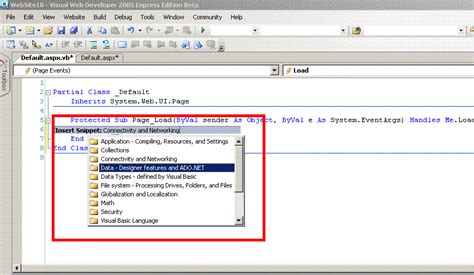 Utilizando Snippets No Visual Web Developer Express Edition
