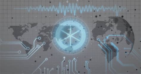 Image Of Digital Data Processing Globe Over Circuit Board Stock Image