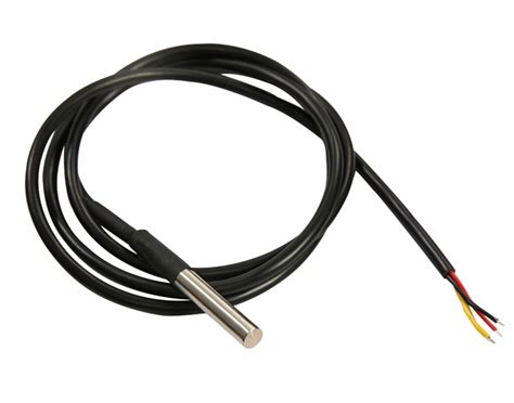 CZUJNIK TEMPERATURY DS18B20 WODOODPORNY METALOWA SONDA ARDUINO 1M AG509