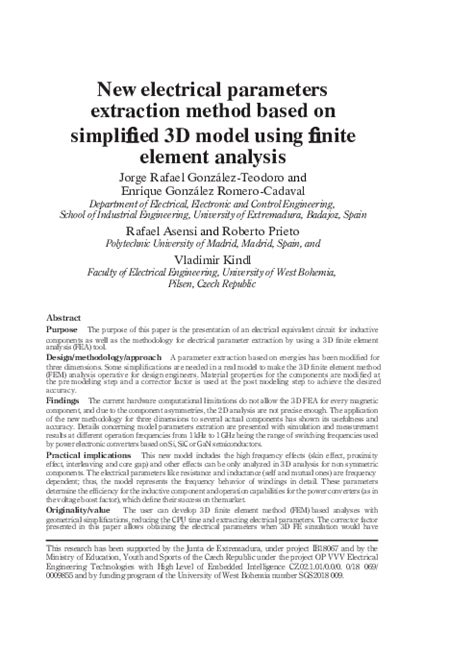 pdf new electrical parameters extraction method based on simplified