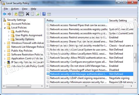 Network Security Lan Manager Authentication Level Network
