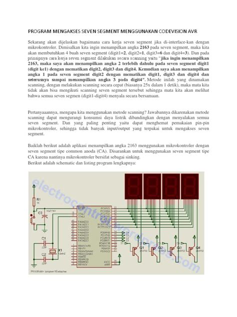 Program Mengakses Seven Segment Menggunakan Codevision 2 Pdf Metode And Bahan Ajar Teknologi