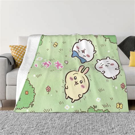 Chiikawa Throw Blanket Couch Bed Sofa Soft Lightweight Warm Cozy