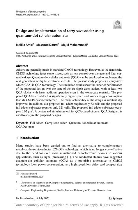 Design And Implementation Of Carry Save Adder Using Quantum Dot