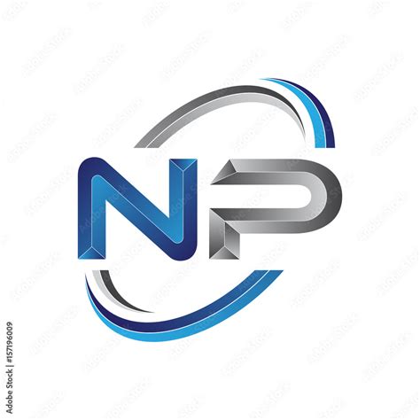 Simple Initial Letter Logo Modern Swoosh NP Stock Vector Adobe Stock