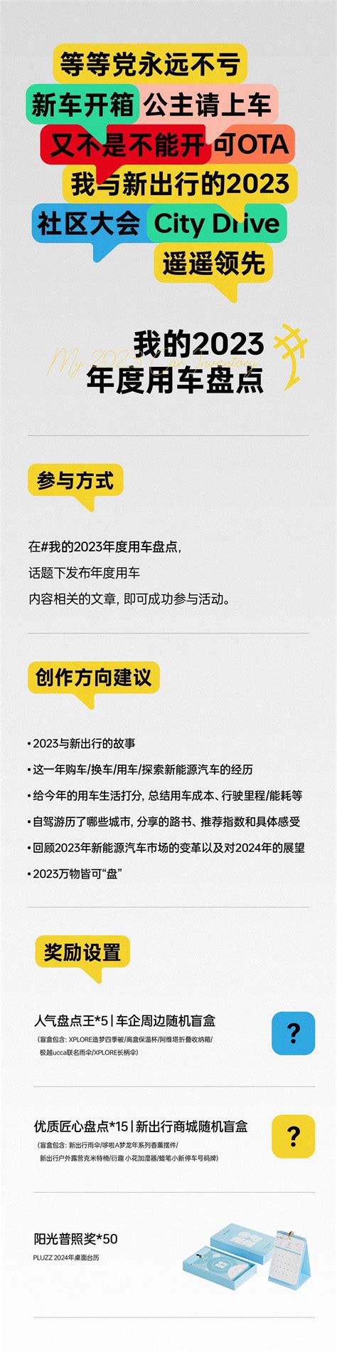 有奖征文｜我的2023年度用车盘点 活动 新出行