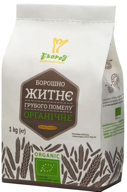 Упаковка муки ржаной Екород органической 1 кг х 2 шт (4820153600201_1 ...