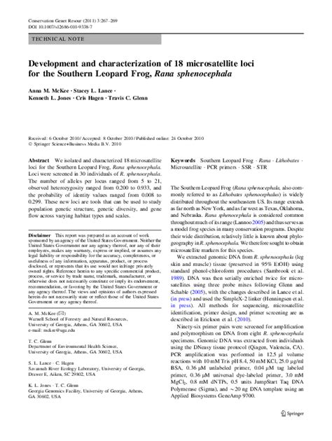 Pdf Microsatellite Dna Markers For New Zealand Skinks Dianne Gleeson