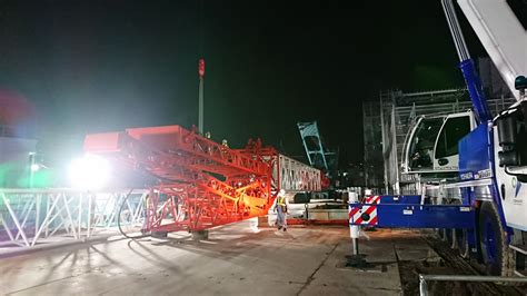 350tクローラクレーン分解搬出 初日 株式会社小山