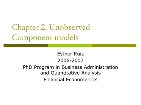 Ppt Chapter 2 Unobserved Component Models Powerpoint Presentation