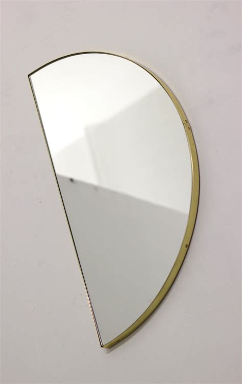 In Stock Luna Semi Circular Modern Mirror With Brass Frame For Sale At