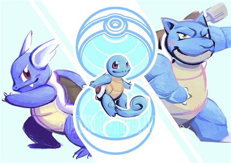 Squirtle Evolutions Pokemon Art Print Etsy